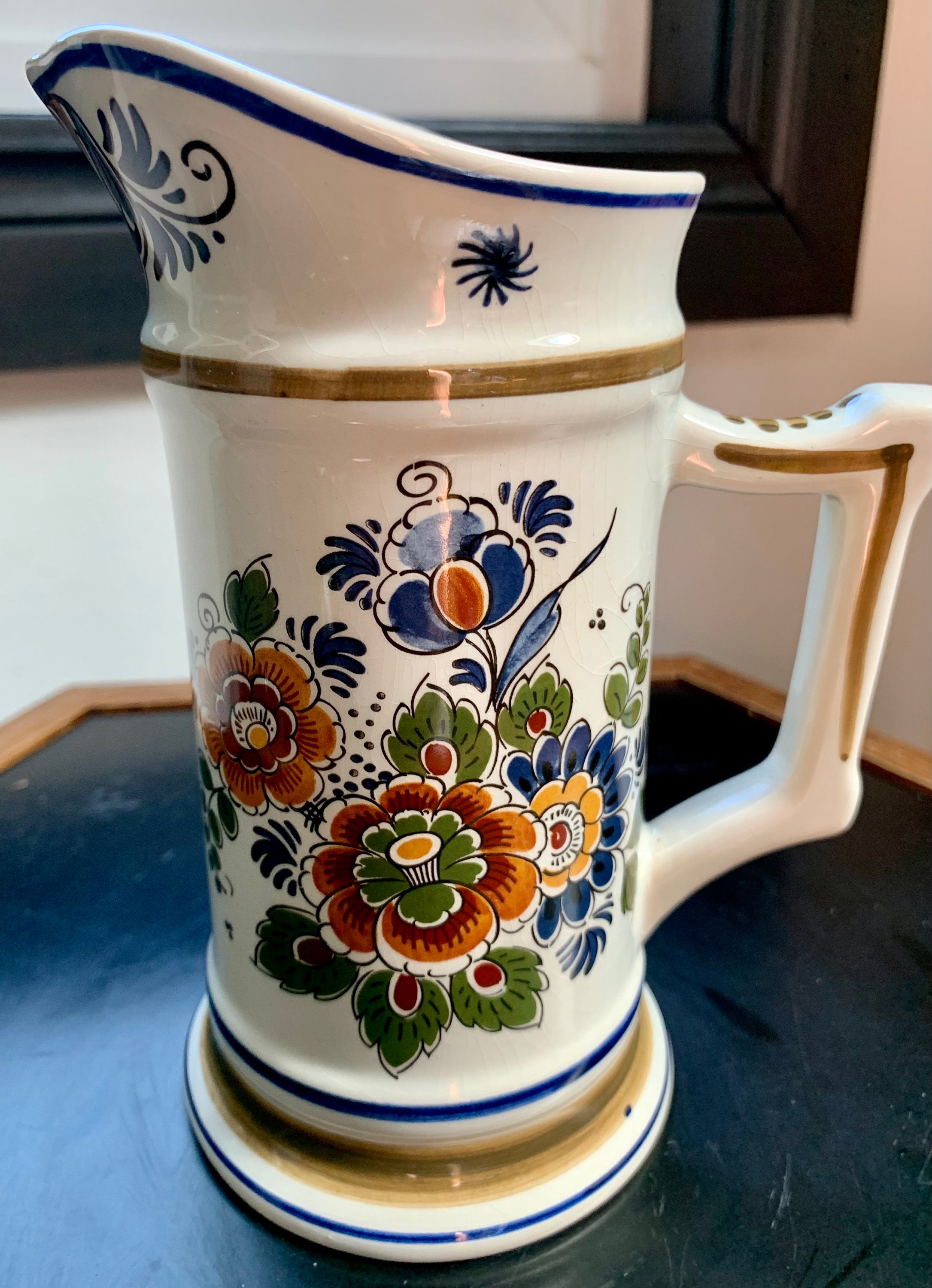 Mid-century Hand-painted DELFT Polychrome Pottery Original - Etsy