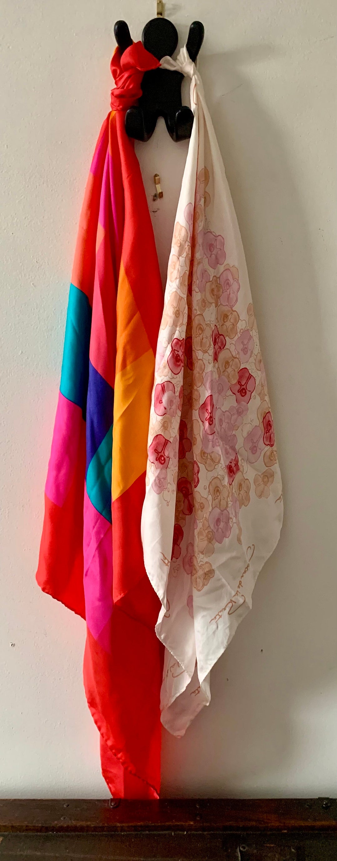 Vintage Silk Scarves C. 1960s Sold Individuallyvibrant 31x31 Geometric ...