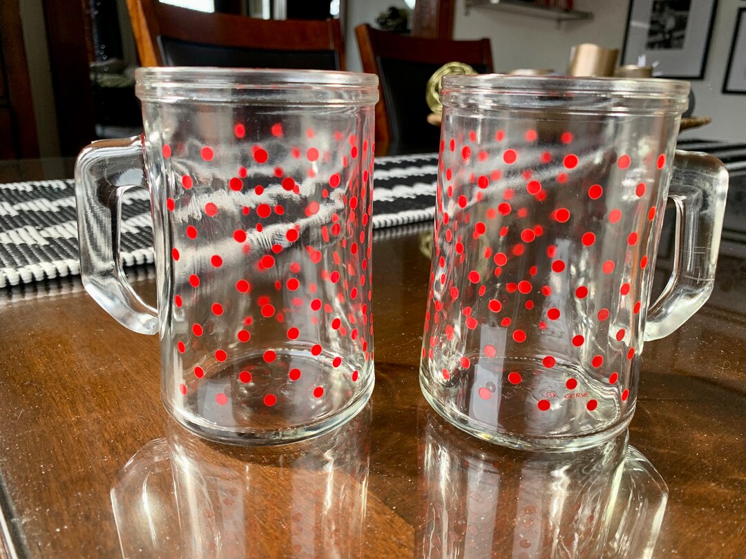 UNUSED Pair(2) of Vintage 12 Fl Oz CERVE Pressed Transparent Glass ...