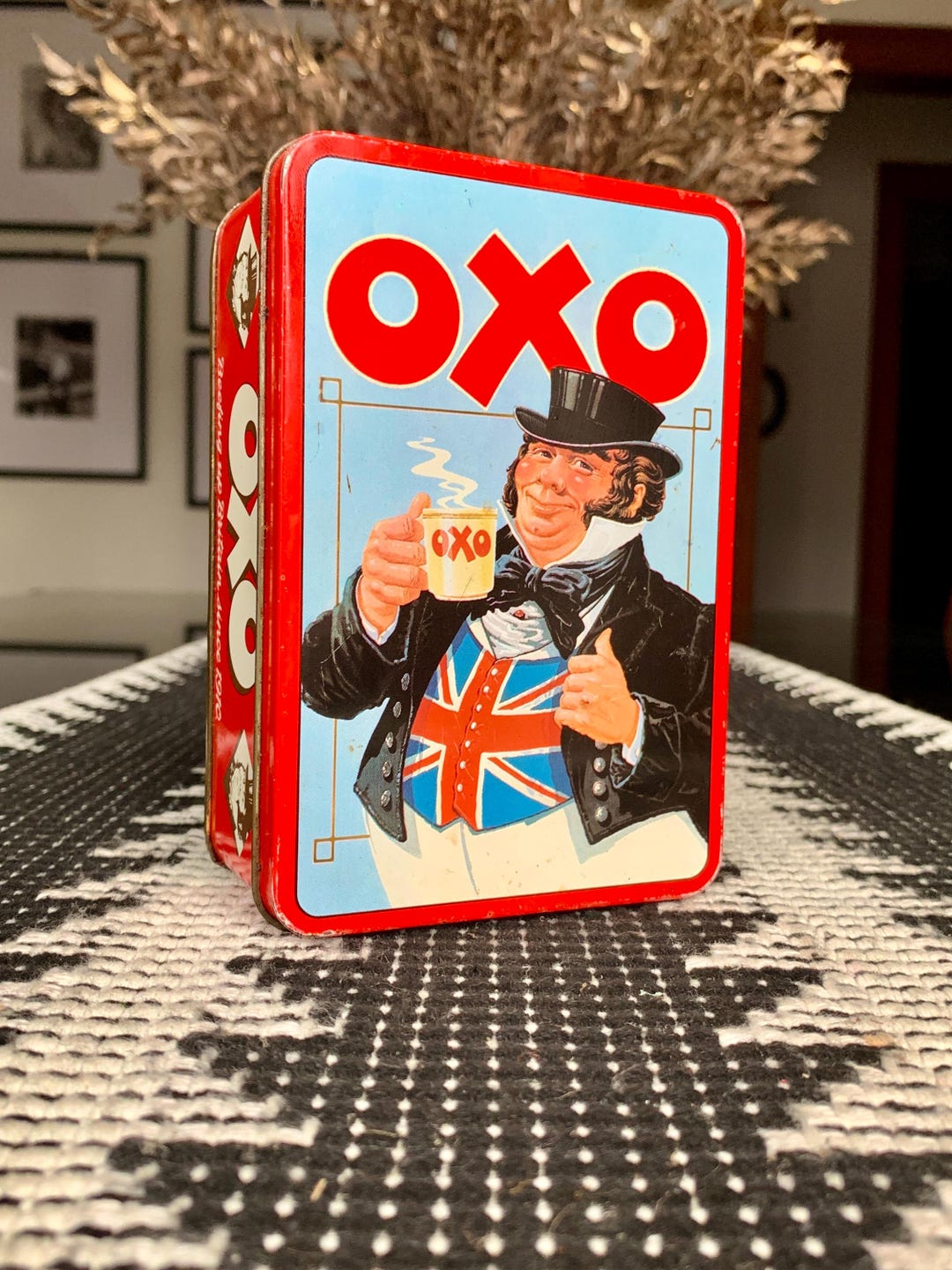 Vintage 2”x 5 1/2”x 3 3/4” OXO Stock Cubes Metal Tin Box/container ...