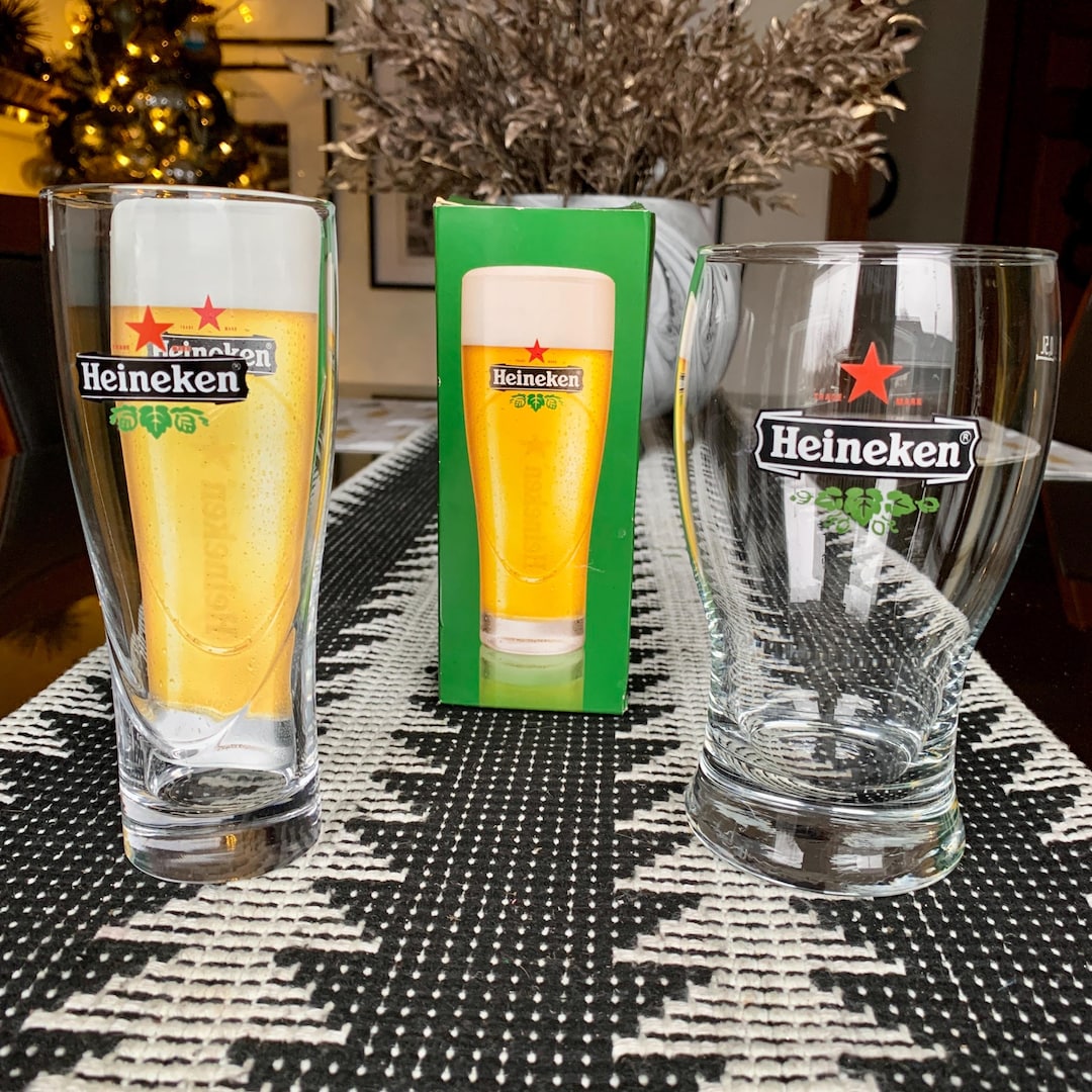 Unused Pair/2 of HEINEKEN Pint Glasses XL Classic Style 20 Fl Oz & Star ...