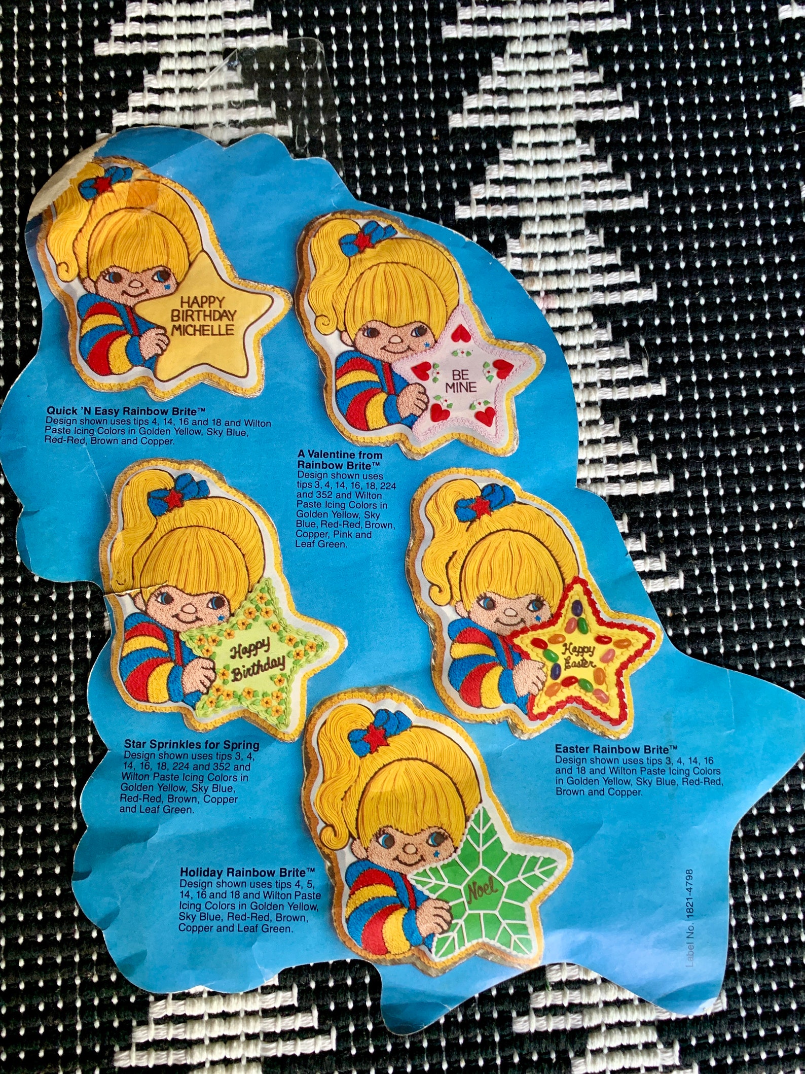 Vintage 1983 HALLMARK CARDS Inc WILTON Rainbow Brite W/star 15 1/4”x 11 ...