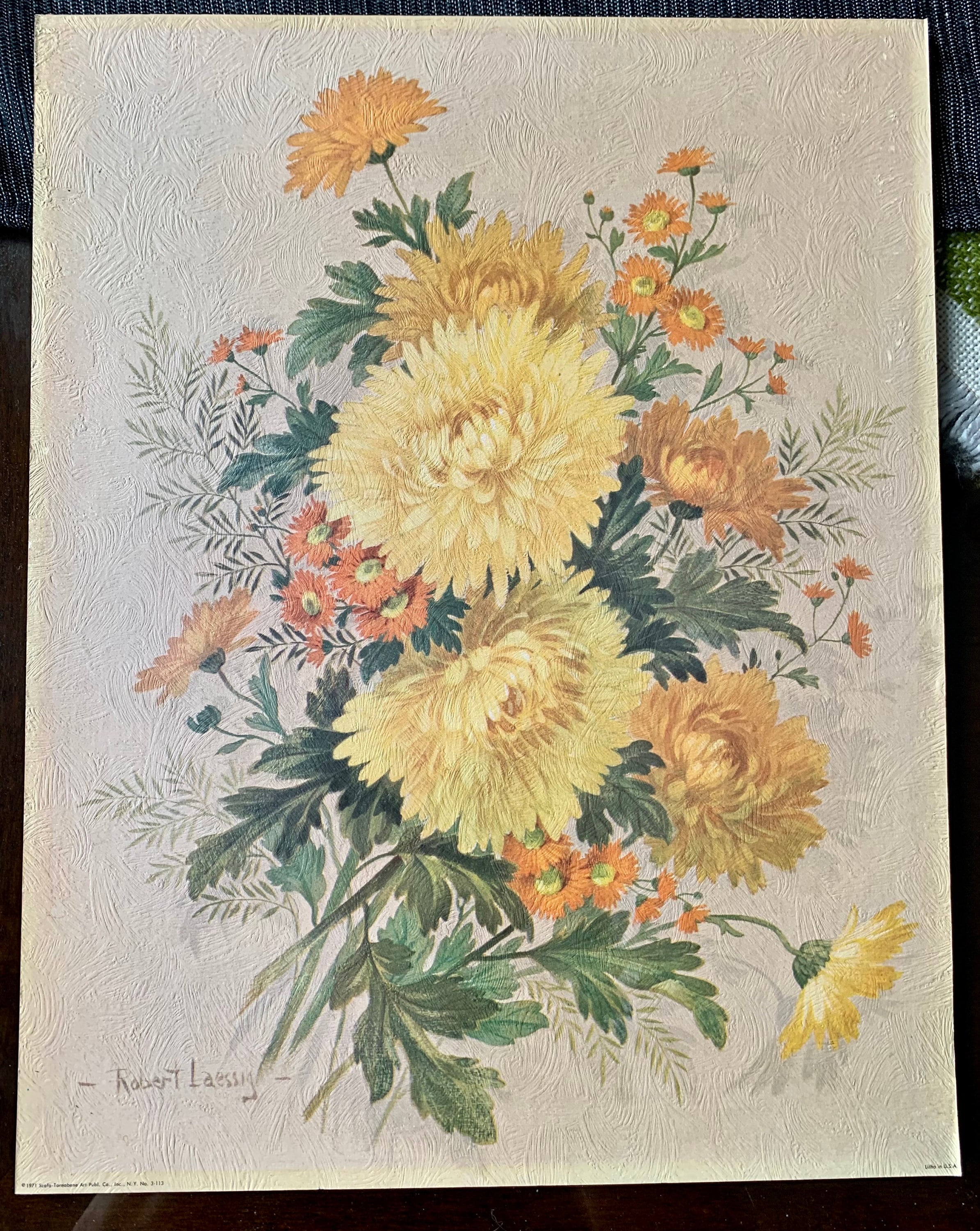 Vintage Mid-century Robert Laessig Floral Lithograph Art Print C. 1971 ...