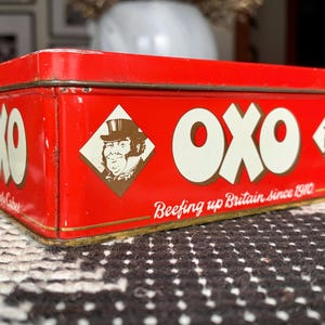 Vintage 2”x 5 1/2”x 3 3/4” OXO Stock Cubes Metal Tin Box/container ...