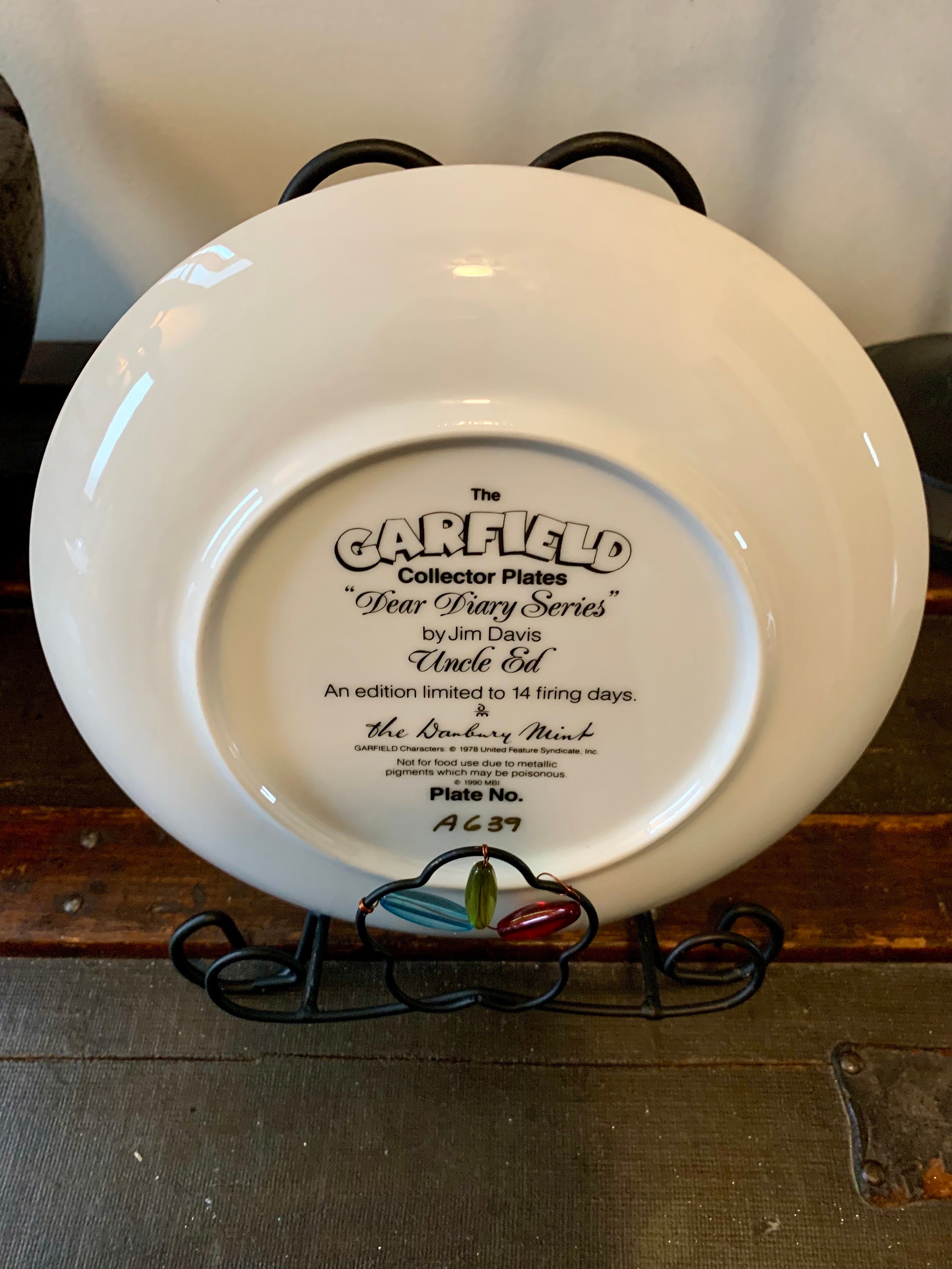 Vintage 8 1/4 Garfield Collector Plate dear Diary Series by Jim Davis ...