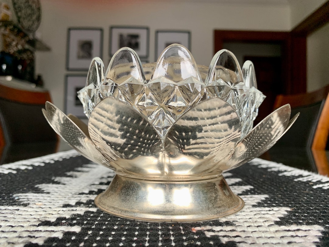 Mid 20th Century 4”x 6 3/4” Silver-plated on Steel 3-piece Art Deco ...