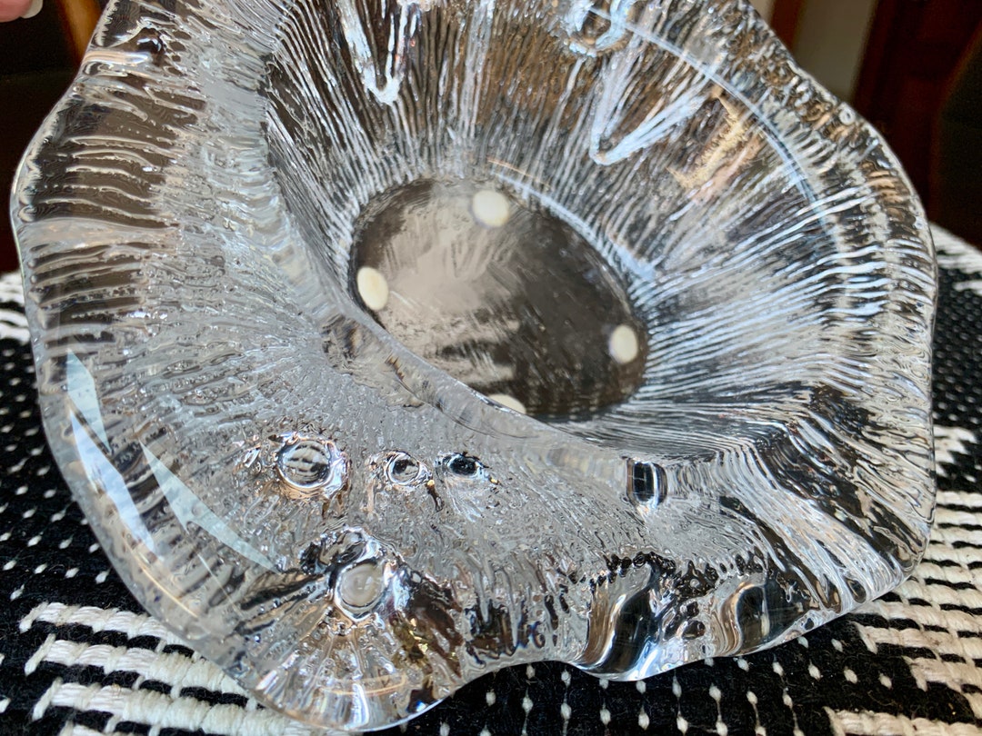 Mid-century 2 1/2”x 7” BLENKO Textured Biomorphic Art Glass Sculpture ...