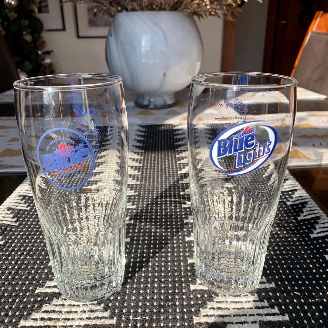 A Pair(2) of Vintage 12 Floz LABATT’S Blue & Blue Light Ribbed Pilsner ...