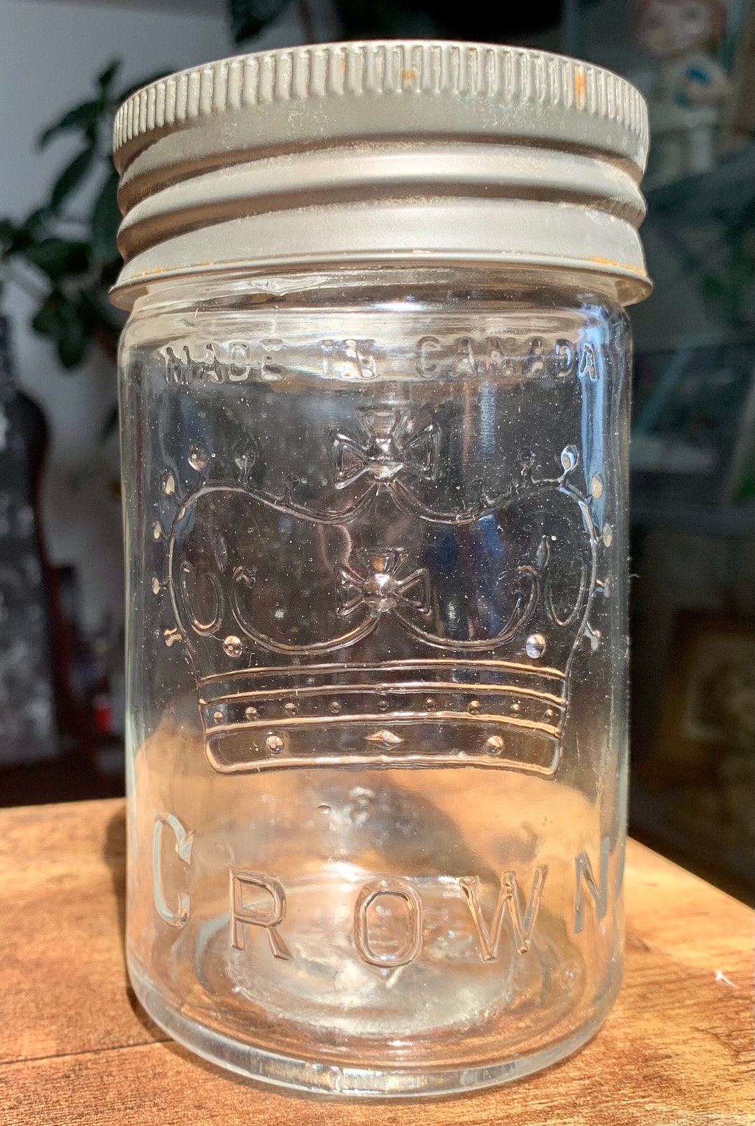 Vintage 1932 CROWN Midget/pint Wide Mouth Glass Mason/canning Jar W ...
