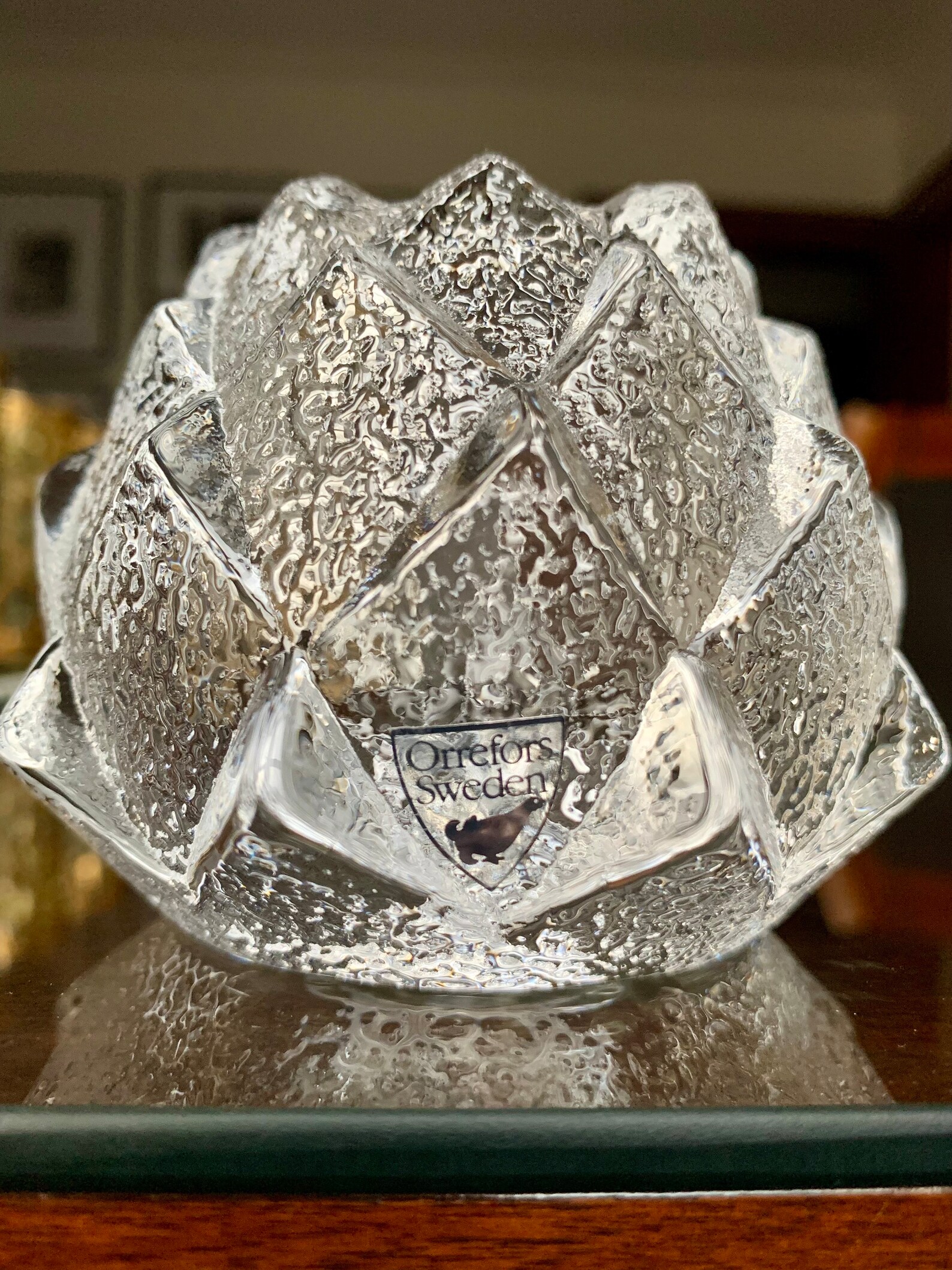 Vintage 3x3 3/4 ORREFORS SWEDEN nimbus/firefly Textured Glass Votive ...