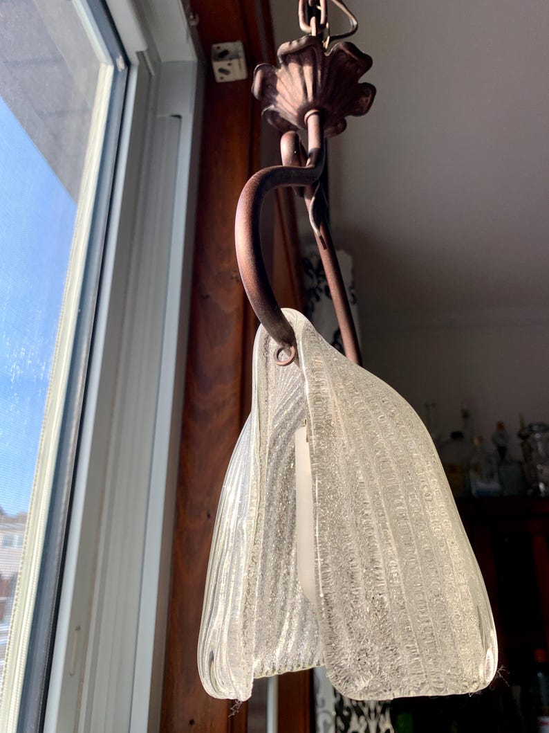 MCM Rugiada Art Glass MURANO Waterfall Sculptural Shade W/an Aldo ...