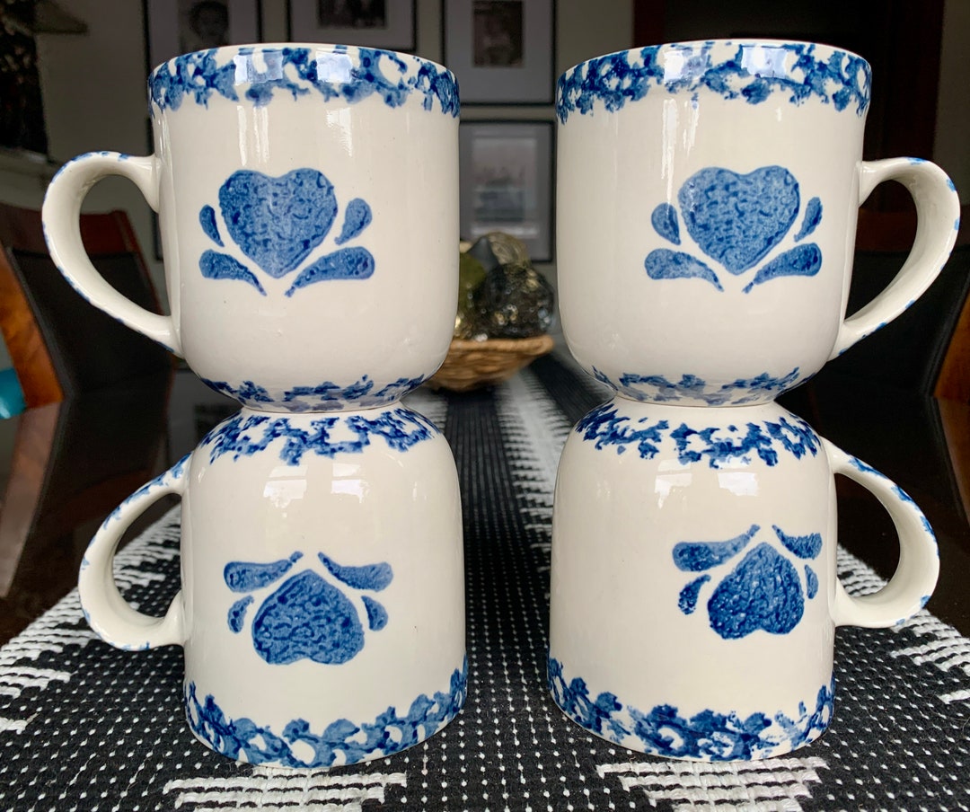 Unused Set of Four 12 Fl Oz CULINARY ARTS Stoneware Coffee/tea Mugs ...