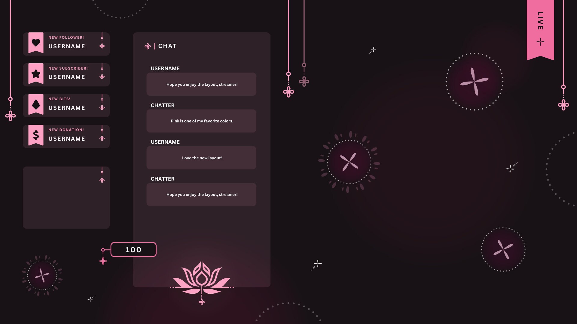 PINK LOTUS Vtuber Overlay Pack Sakura Twitch Streamer - Etsy UK