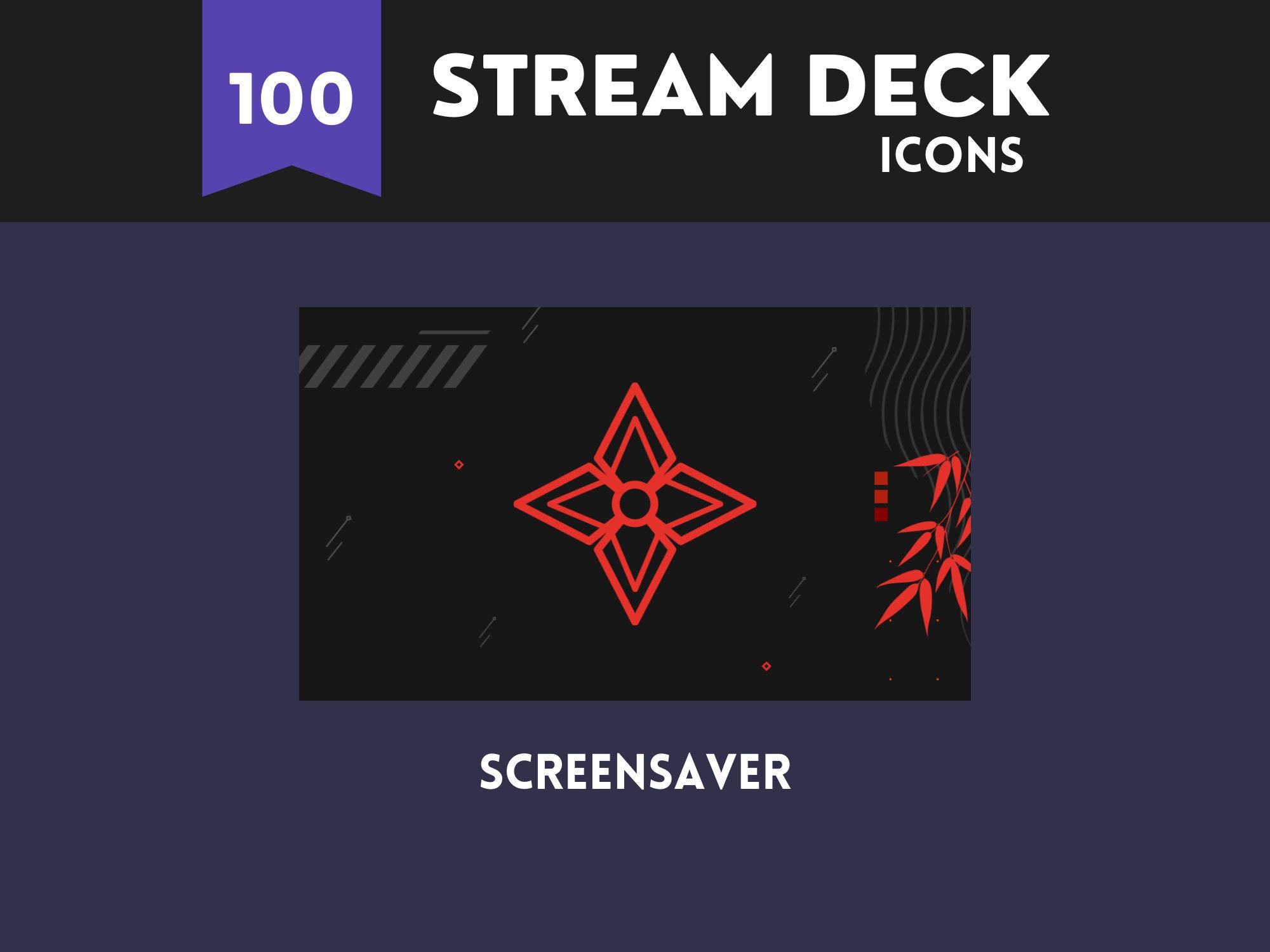CYBER NINJA Stream Deck Icons 100 Red, Black, and White Aesthetic Icon ...