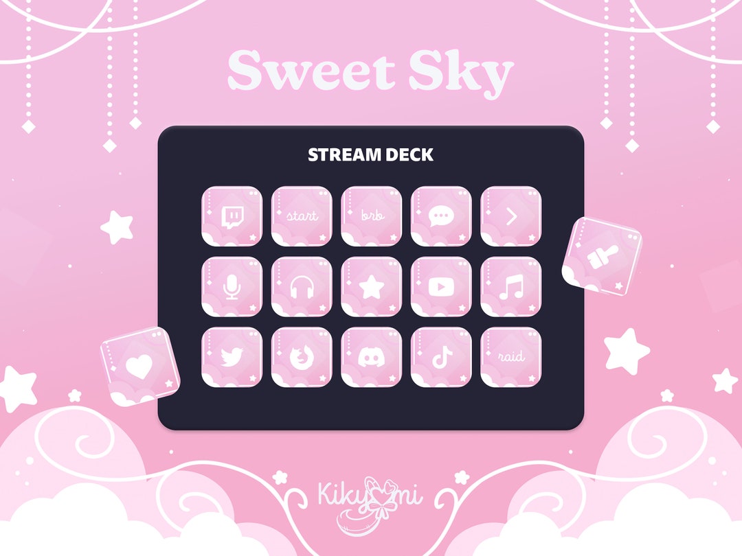 SWEET SKY Stream Deck Icons 100 Pink, Purple, and White Aesthetic Icon ...