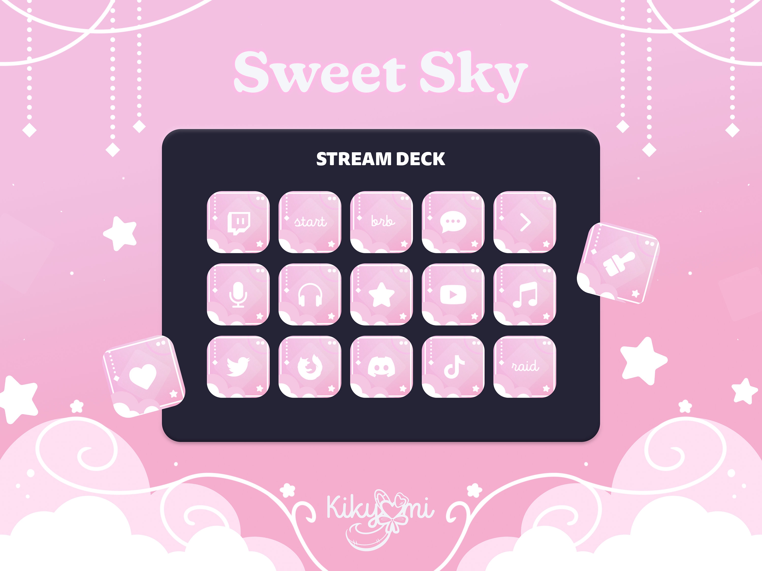 SWEET SKY Stream Deck Icons 100 Pink, Purple, and White Aesthetic Icon ...
