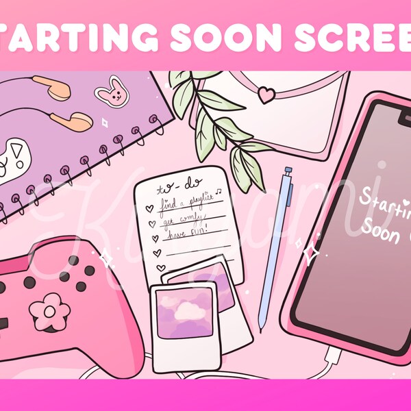 Pink Starting Soon Screen - Etsy UK