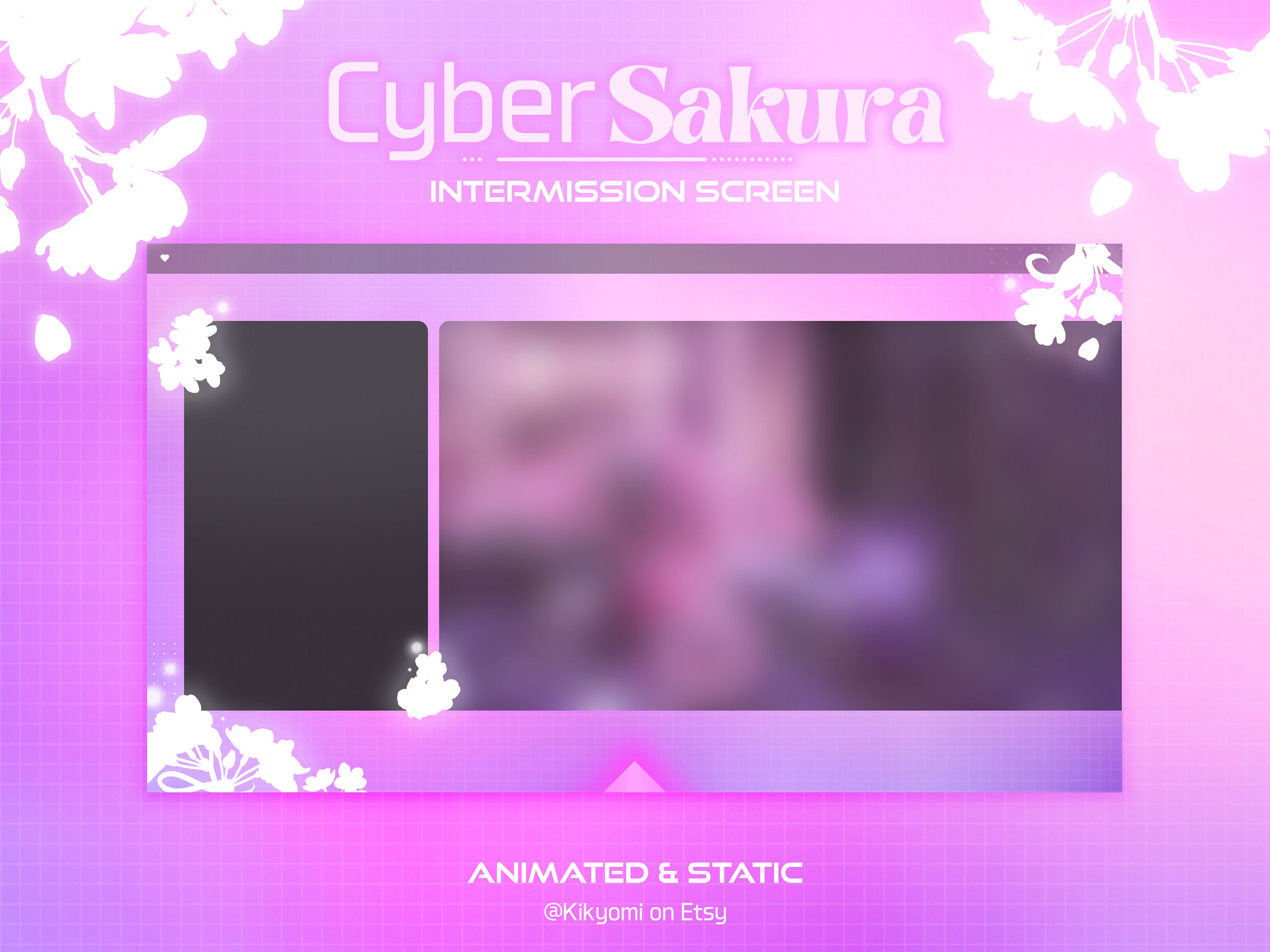 CYBER SAKURA Animated Vtuber and IRL Twitch Pack Pink Lofi Flower ...