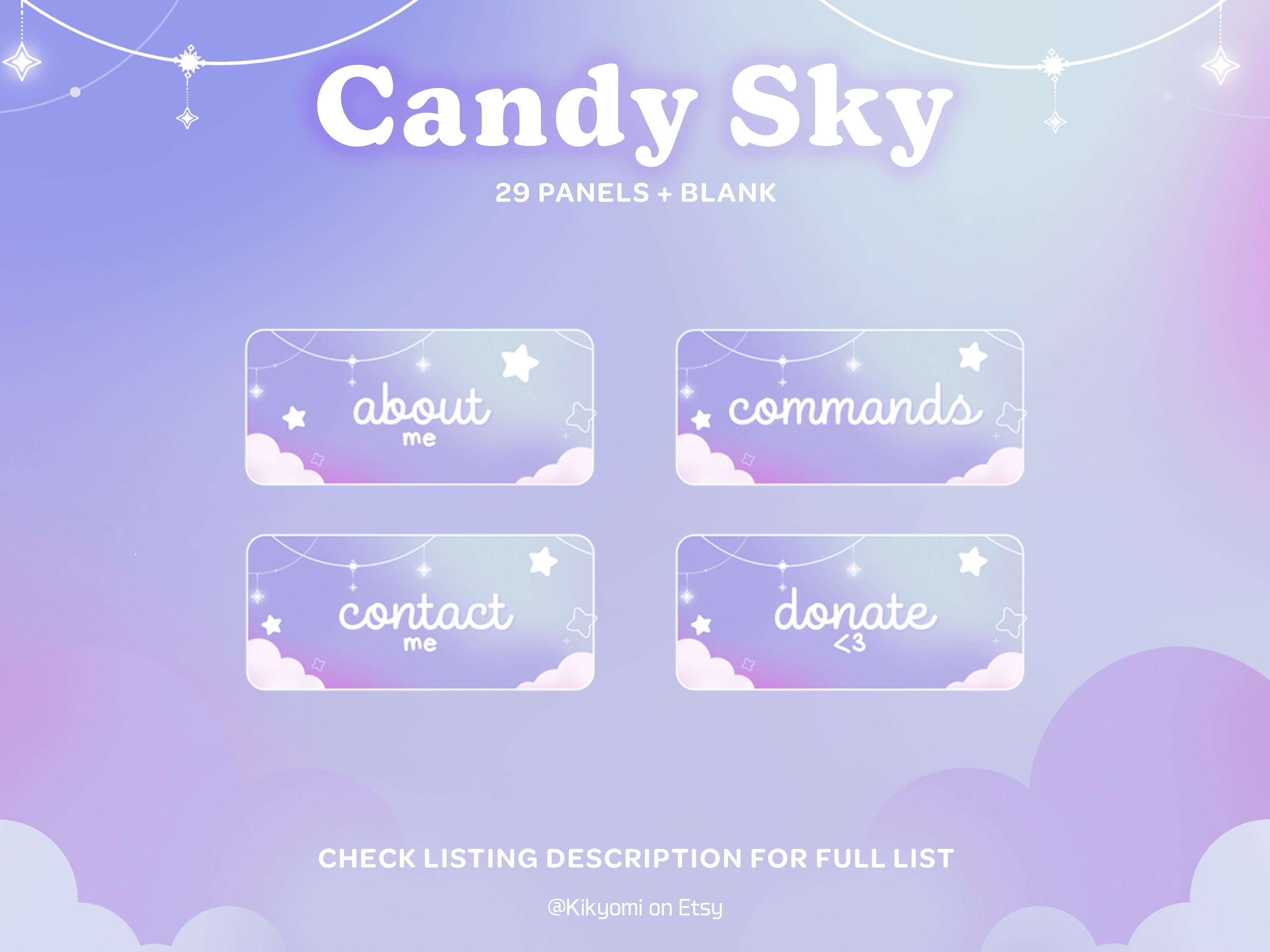 CANDY SKY Animated Vtuber e IRL Twitch Stream Pack / Estética - Etsy México