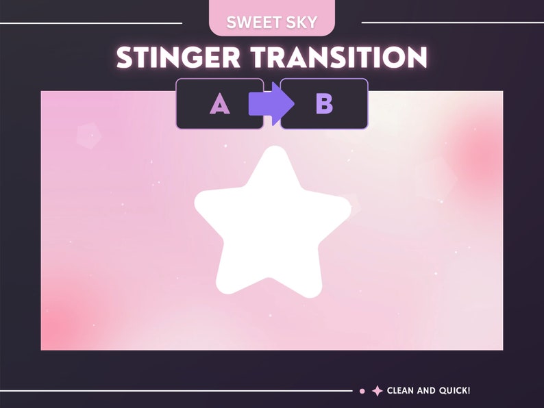 SWEET SKY Vtuber Animated Stream Pack Minimal Pink Starry - Etsy
