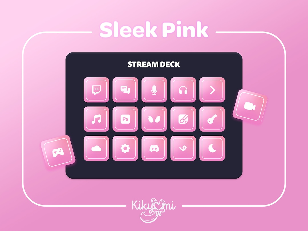 SLEEK PINK Stream Deck Icons 153 Pink, Purple, and White Aesthetic Icon ...