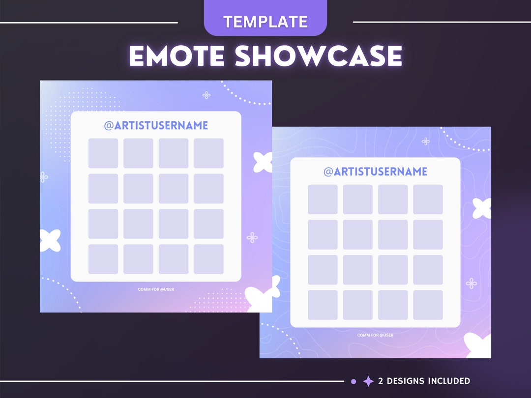 GLOSSY Emote Showcase Template Blue to Purple Social Media Emote ...