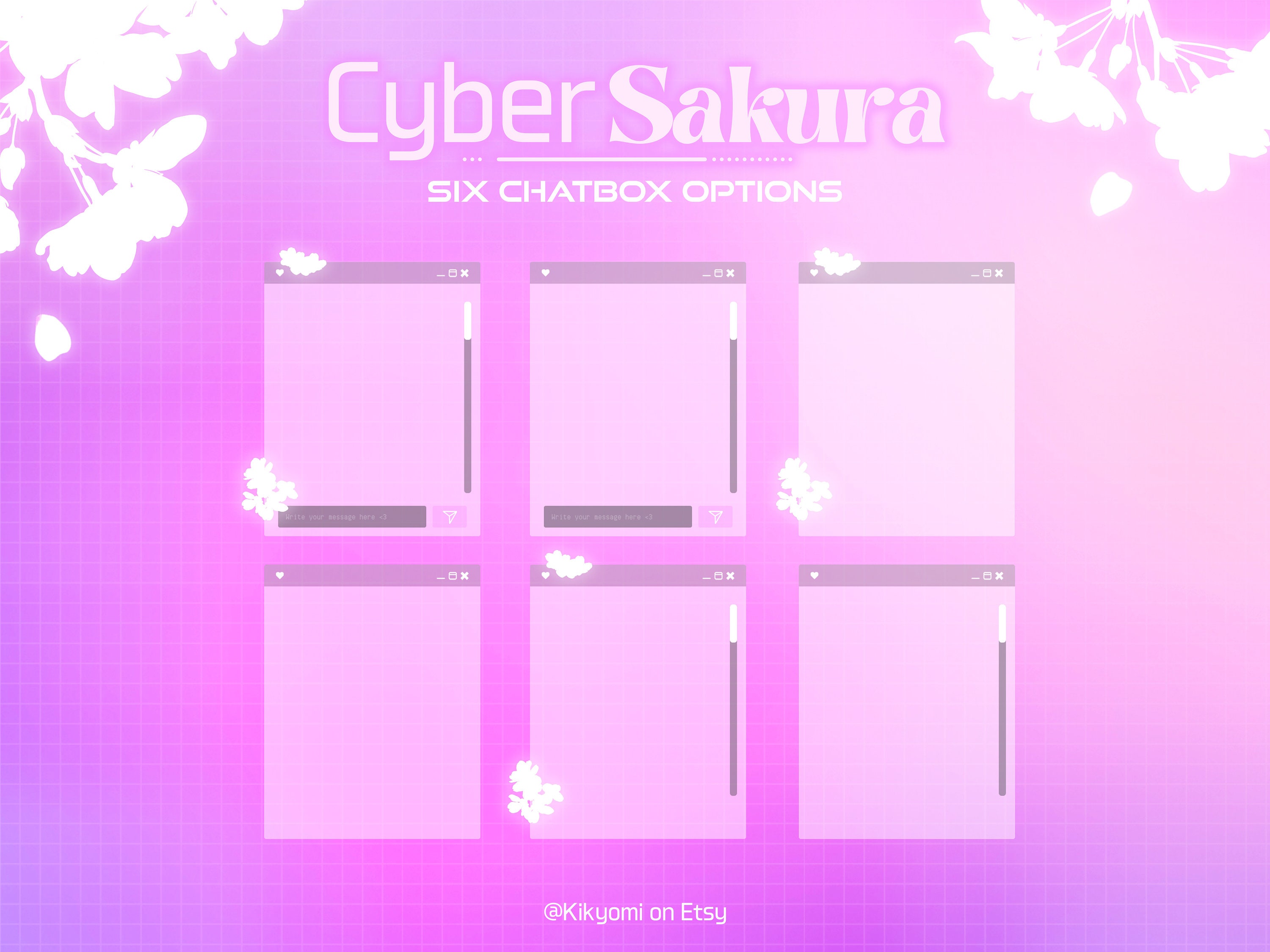 CYBER SAKURA Animated Vtuber and IRL Twitch Pack Pink Lofi Flower ...