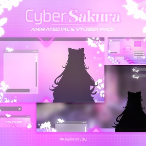 CYBER SAKURA Animated Vtuber and IRL Twitch Pack Pink Lofi - Etsy