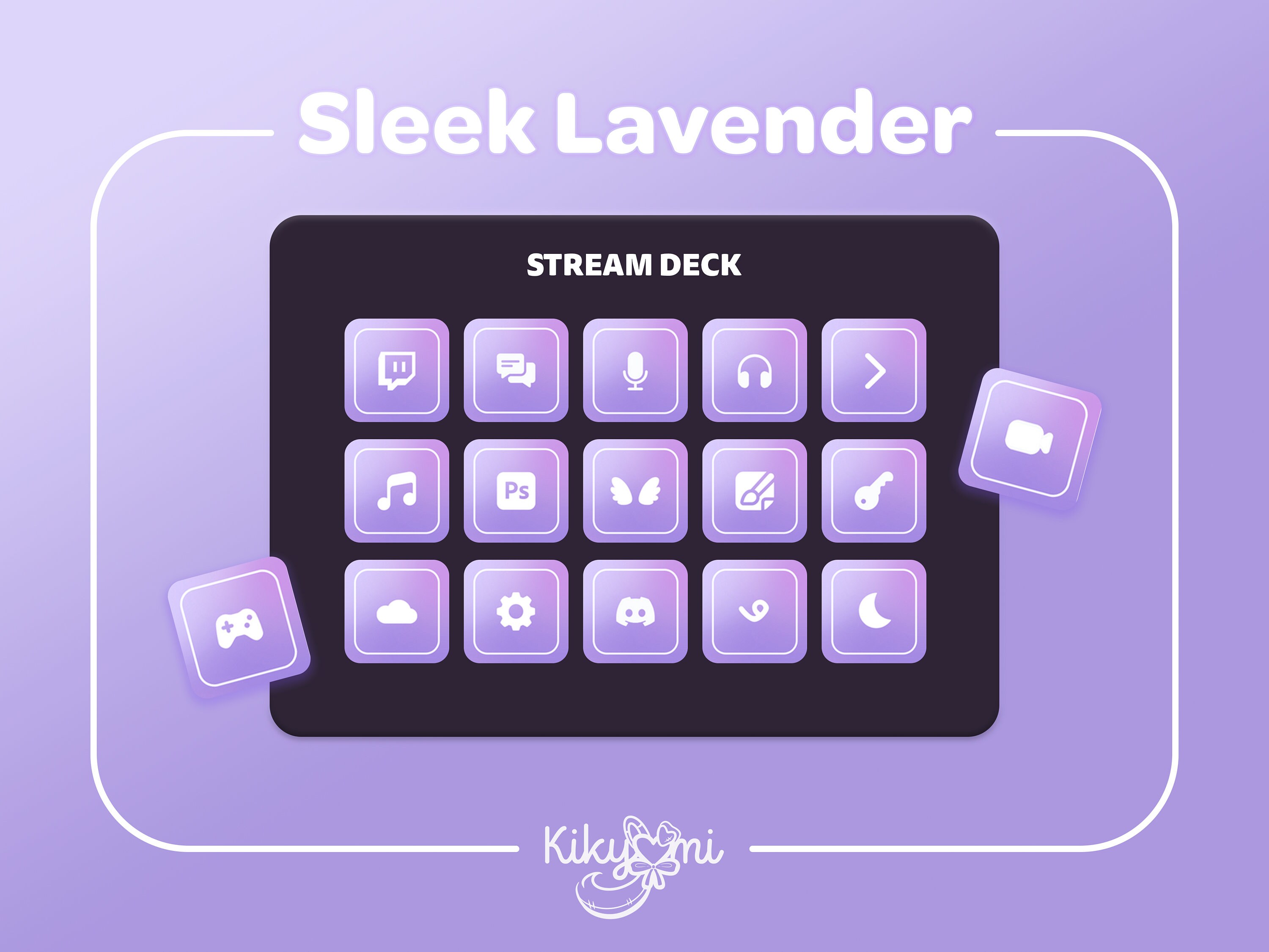 SLEEK LAVENDER Stream Deck Icons 153 Purple and White Aesthetic Icon Pack Asset for Streamers ...