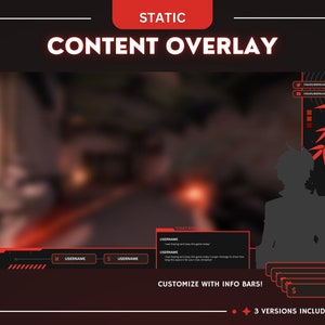 CYBER NINJA Vtuber Overlay Pack Twitch Red and Black Sci-fi Digital ...