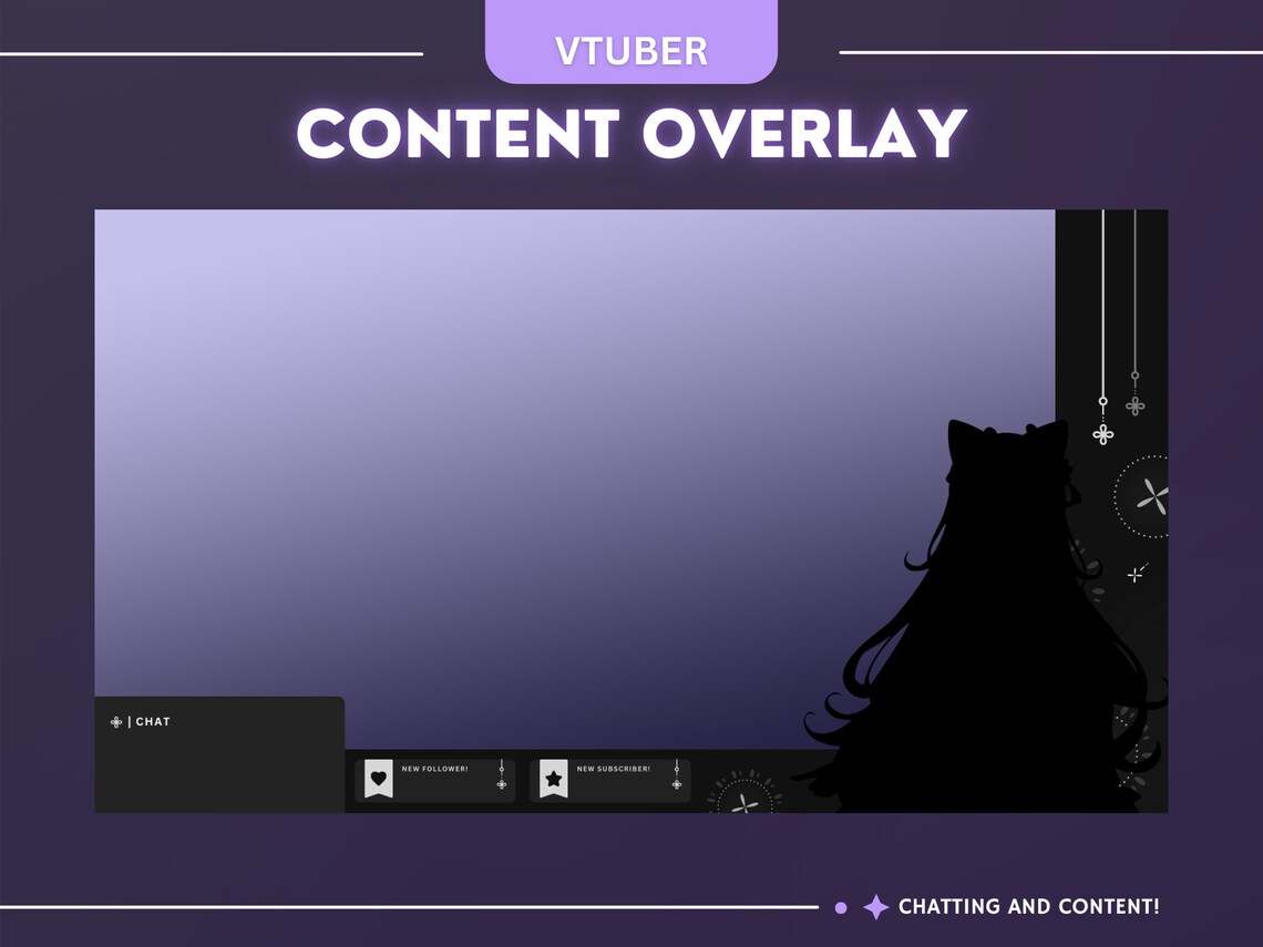 WHITE LOTUS Vtuber Overlay Pack Sakura Minimal Dark Theme Twitch ...