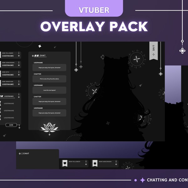 Dark Vtuber Overlay - Etsy