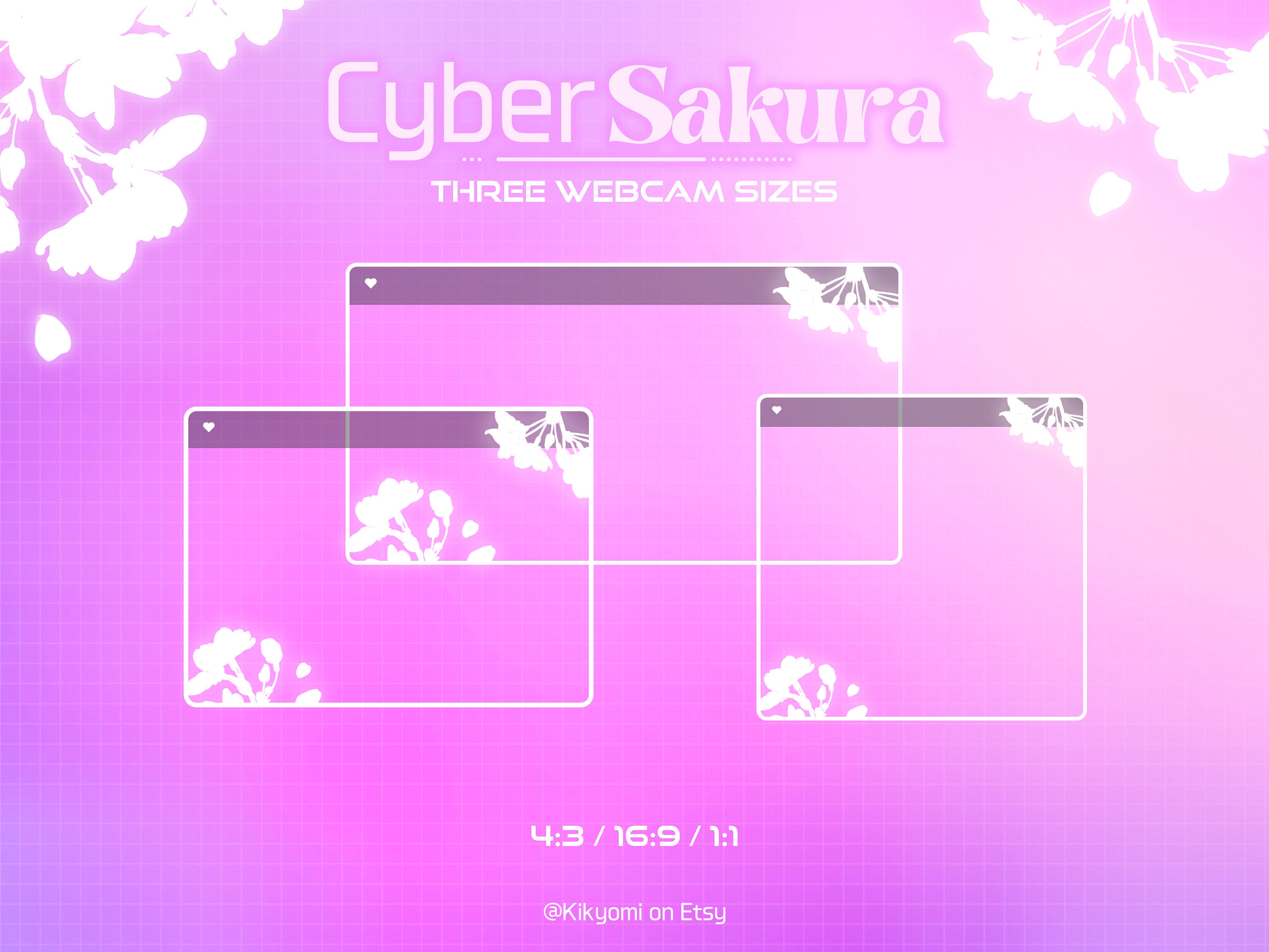 CYBER SAKURA Animated Vtuber and IRL Twitch Pack Pink Lofi Flower ...
