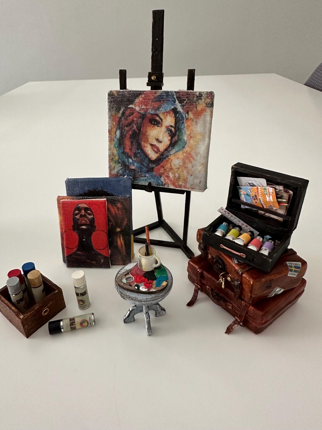 Dollhouse Atelier, Handmade, Dollhouse Insert, Bookshelf Insert, Artist ...