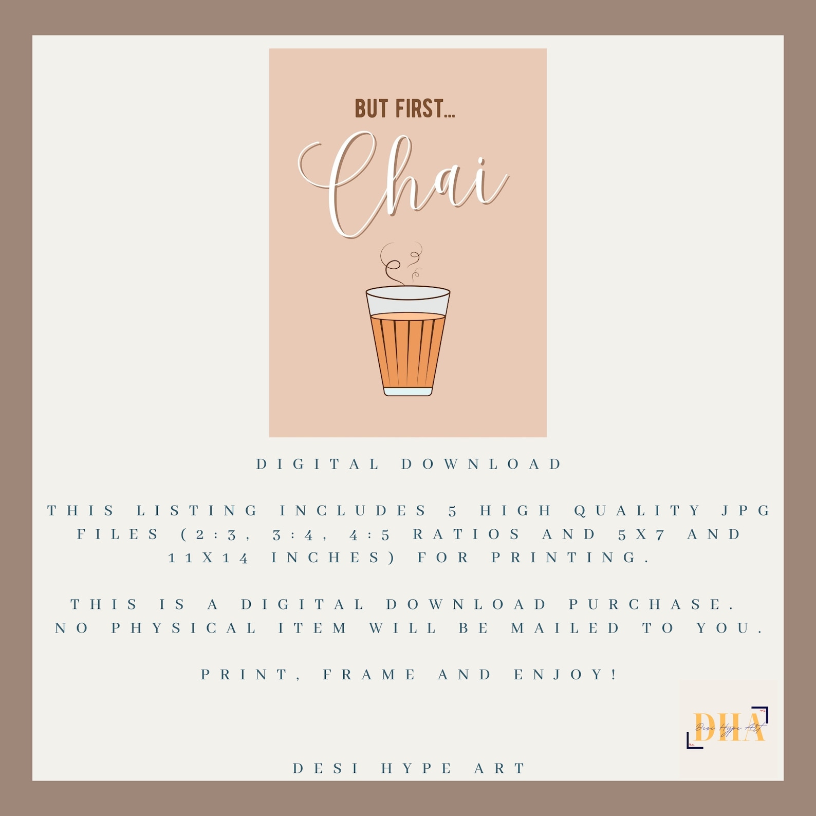 But First...chai | Chai Lovers | Desi Wall Art | Digital Downloads ...