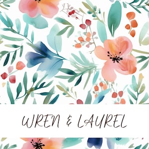 Multi-color Teal Floral Watercolor Seamless Pattern, Floral Pattern for ...