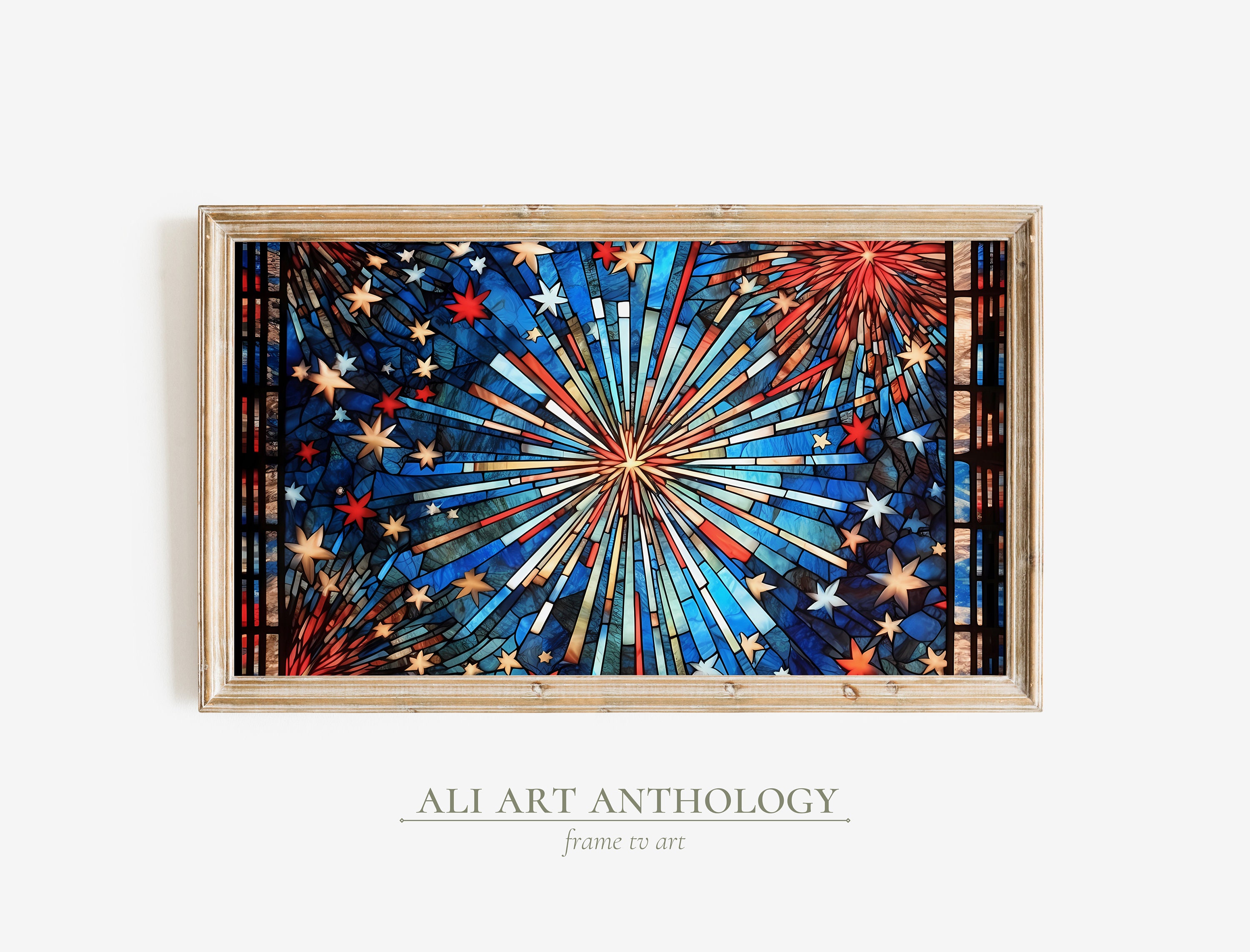Frame TV Art 4th of July Art Set of 6 Firework Independence Day Decor ...