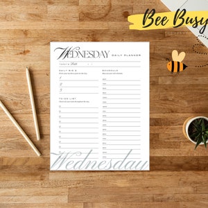 Bee Busy Elegant Printable Daily Planner, Digital Planner - Etsy