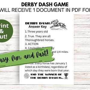 DERBY Game FUN for Kids - Task Cards for Classroom or Home Use ...