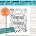 Welcome Summer Coloring Sort - Last Day of School Coloring Page ...