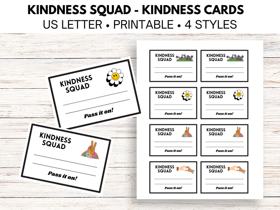 Kindness Cards - Kindness Squad - Random Acts of Kindness - SEL - Anti ...