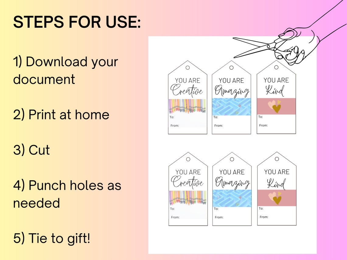 Printable Gift Tags for Teachers Affirmation Coworkers Students Friends ...