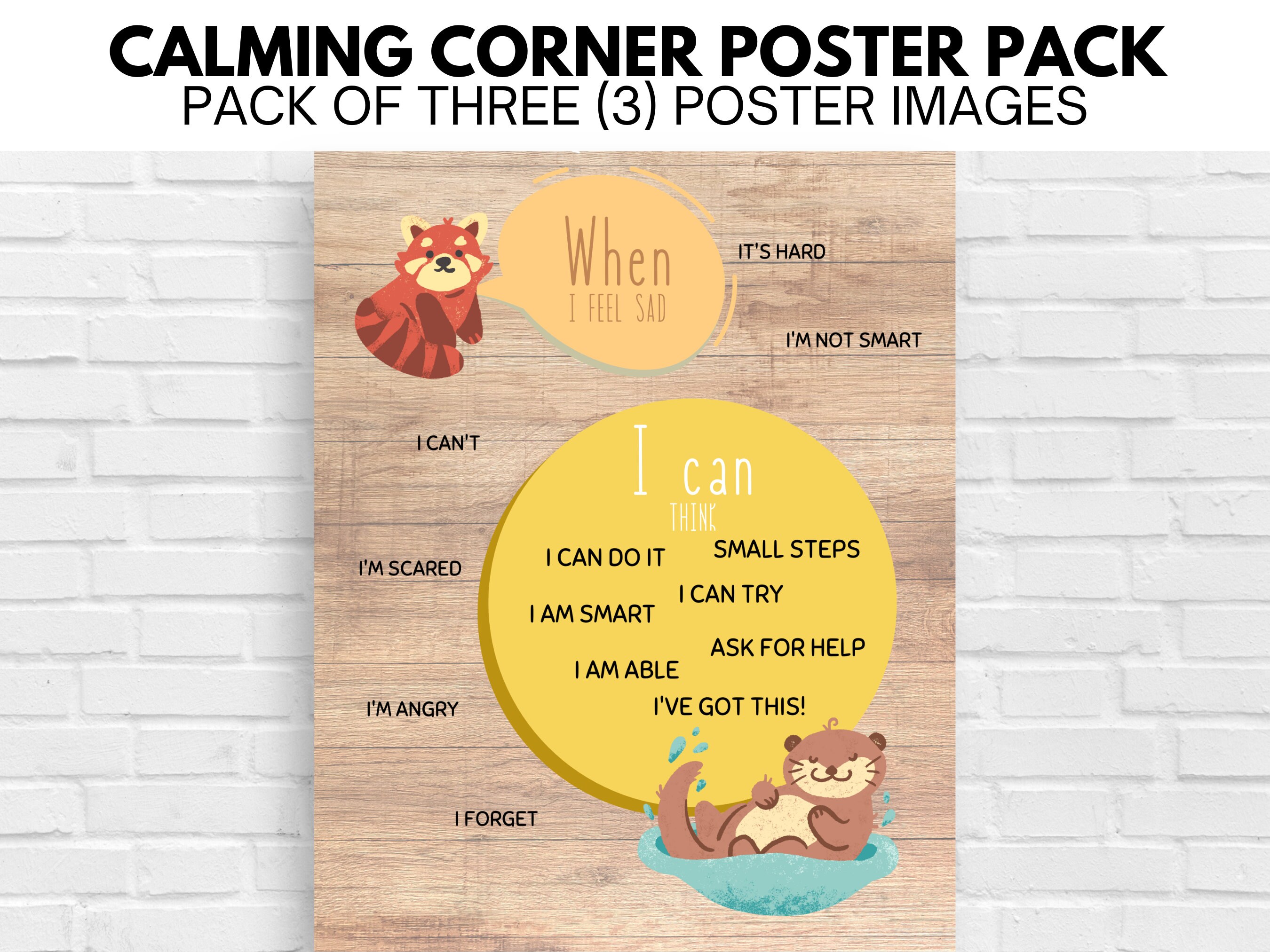 Calming Poster Pack Fun Animals Classroom Poster Set Classroom Decor ...