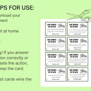 DERBY Game FUN for Kids - Task Cards for Classroom or Home Use ...
