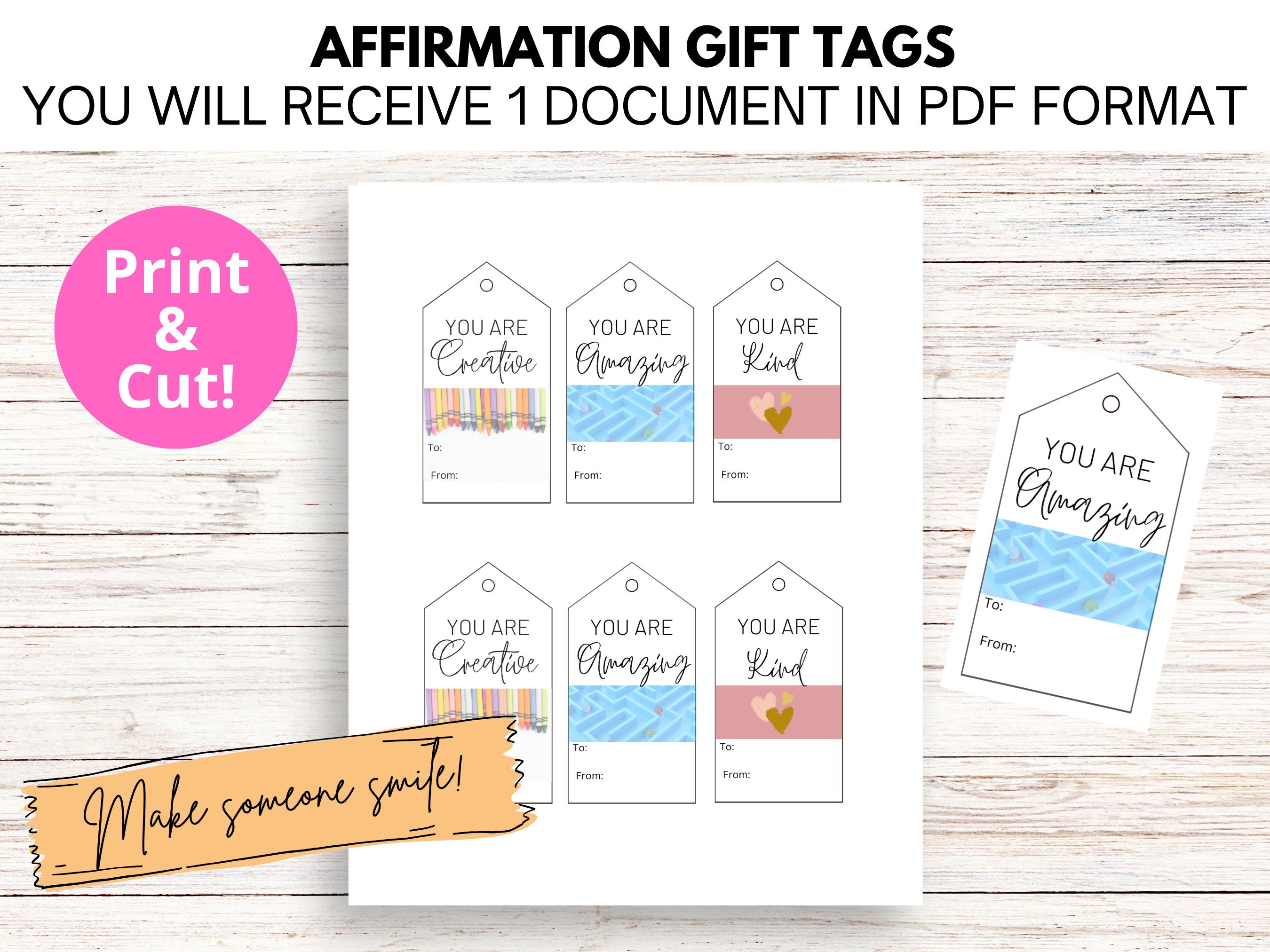 Printable Gift Tags for Teachers Affirmation Coworkers Students Friends ...