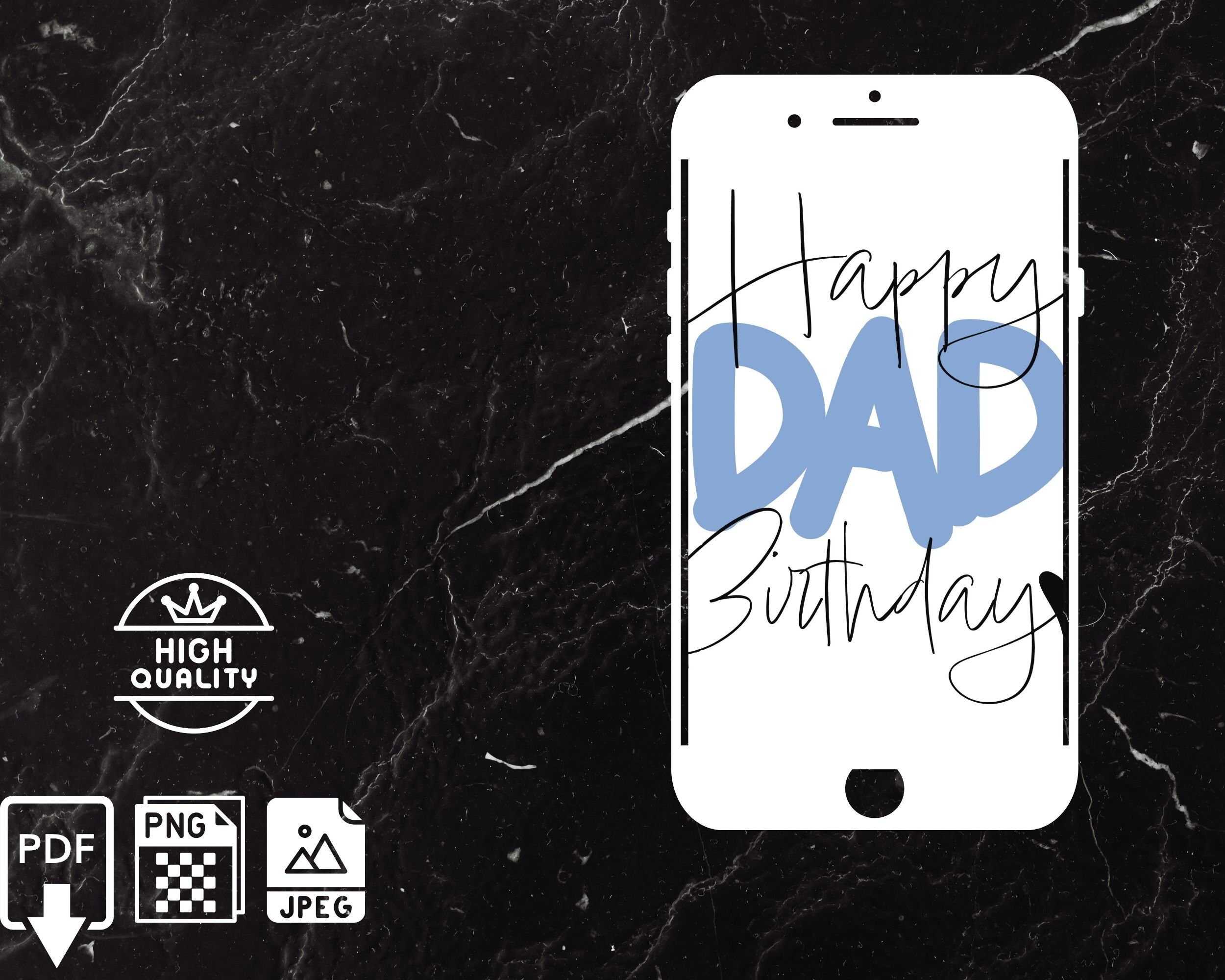 Fathers Day Card Digital Download Happy Fathers Day Printable Card
