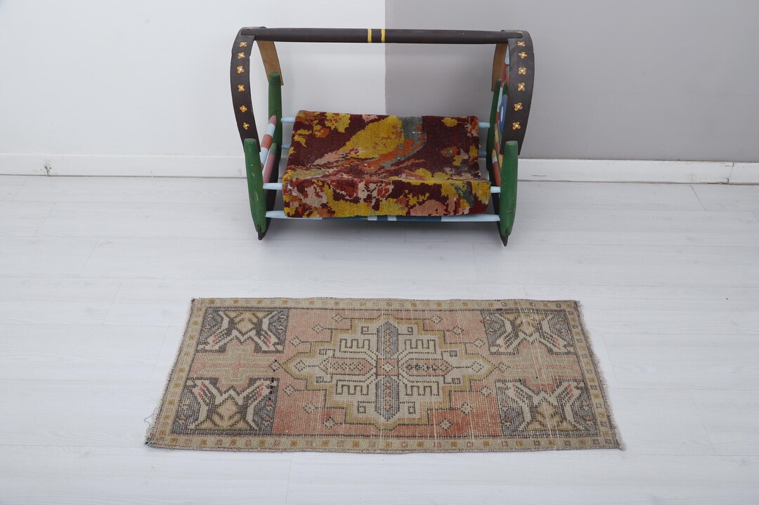 2x4 Door Mat Rug, Turkish Mini Rug, 2x4 Anatolian Rug, Soft Small Rug ...
