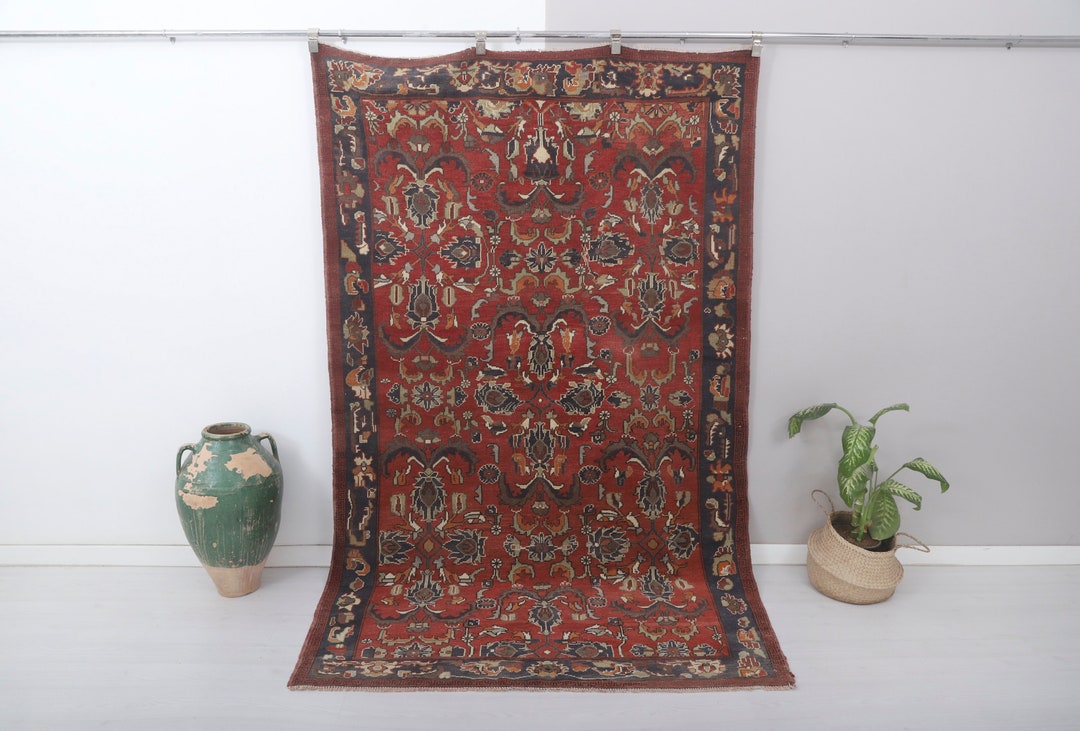 Colorful Rug, Living Room Rug, 5x9 Area Rug, Vintage Rug, 5x9 Turkish ...