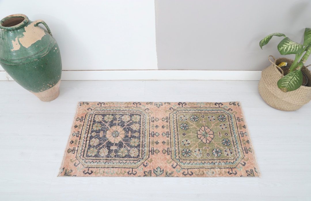 2x4 Mini Rug, Vintage Door Mat, 2x4 Door Mat, Turkish Mini Rug, 2x4 ...