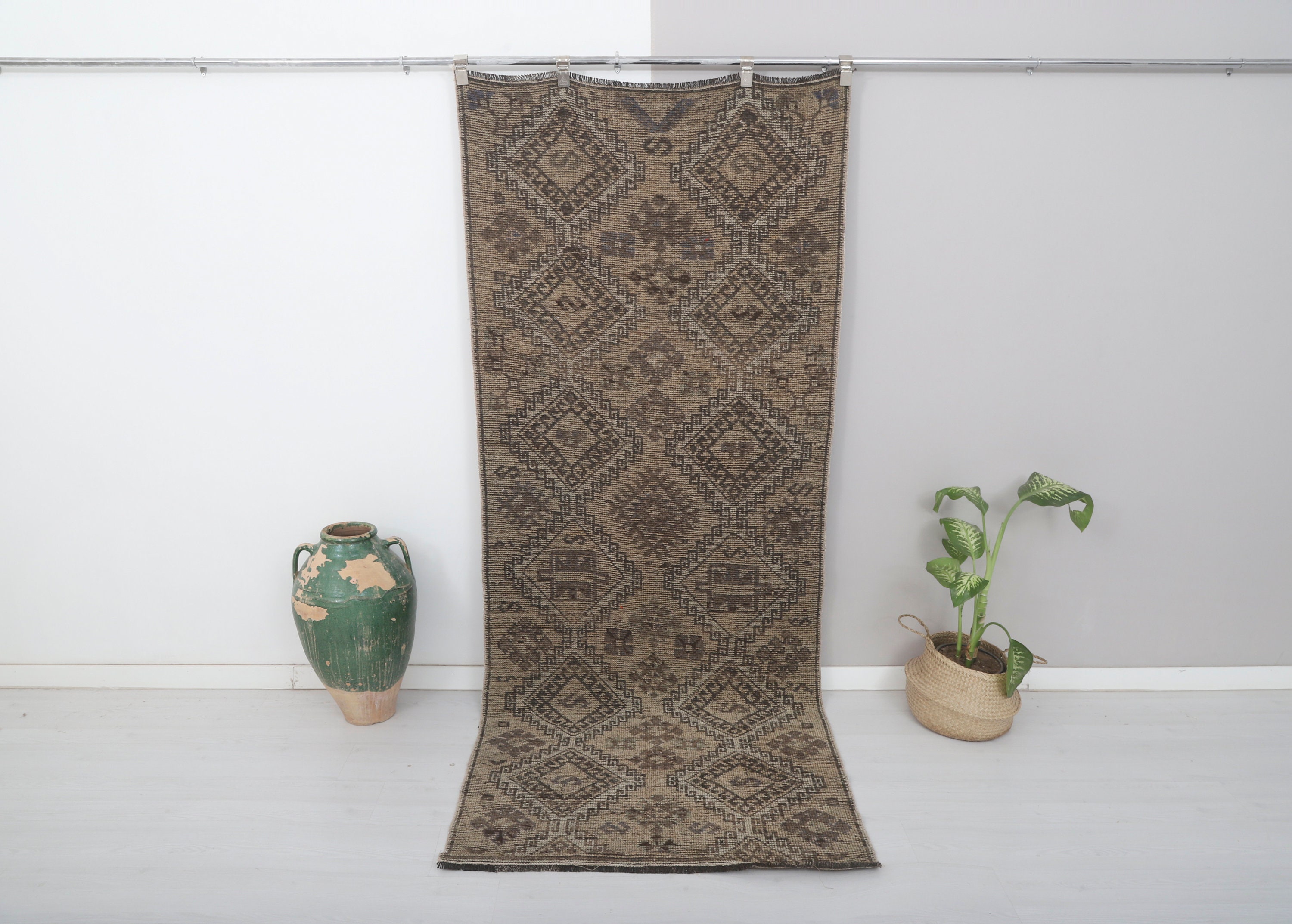 4x9 Vintage Rug, 4x9 Turkish Runner, Turkey Runner, Kitchen Rug, Runner ...